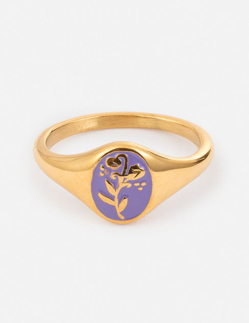 Lavender Flower Signet Ring – Elevated Faith Wholesale