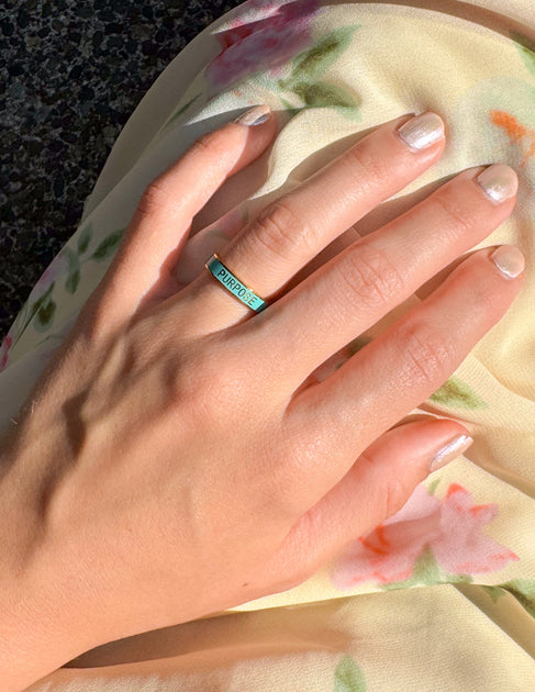 Teal Enamel Purpose Ring – Elevated Faith Wholesale